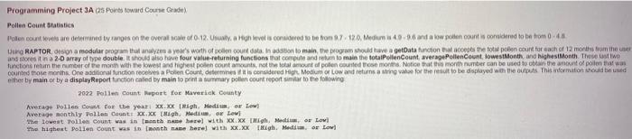 Solved Using Raptor, design a modular program that analyzes | Chegg.com
