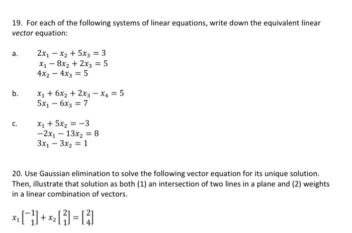 Solved 19. For each of the following systems of linear | Chegg.com