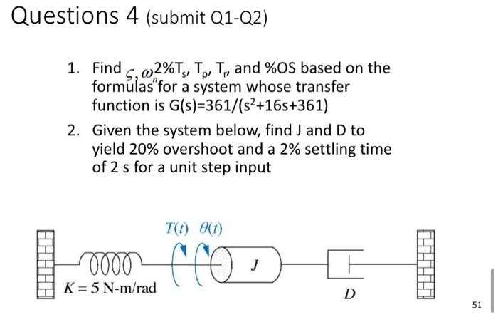 Solved formulas for a system whose transfer function is | Chegg.com