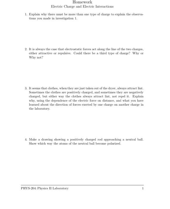 1. Explain why there must be more than one type of | Chegg.com