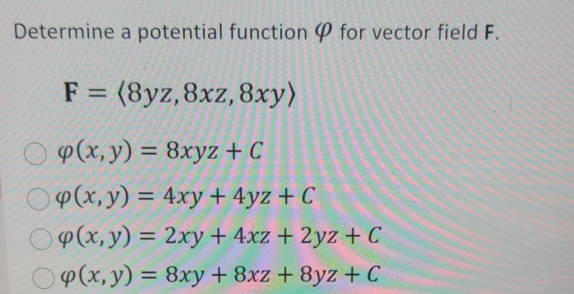 Solved Determine A Potential Function Varphi For 9004