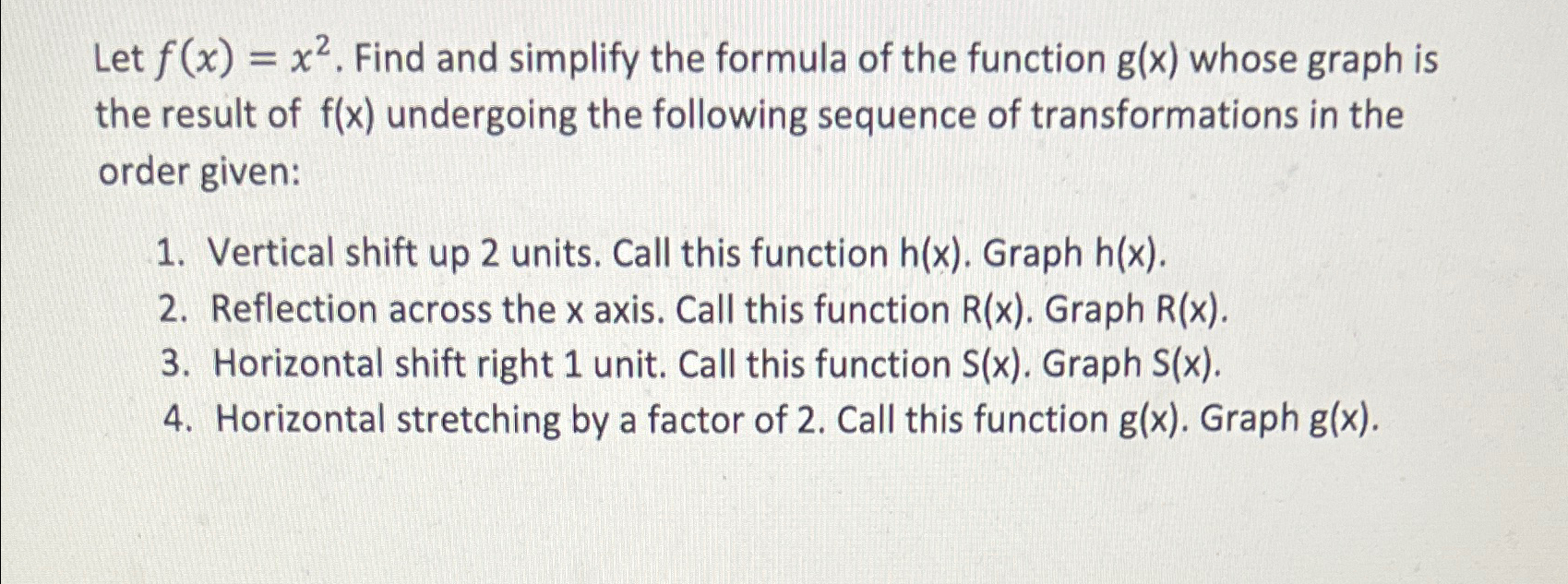 Solved Let f(x)=x2. ﻿Find and simplify the formula of the | Chegg.com