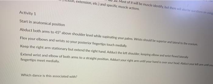 Solved Most of it will be muscle identify, but there will | Chegg.com