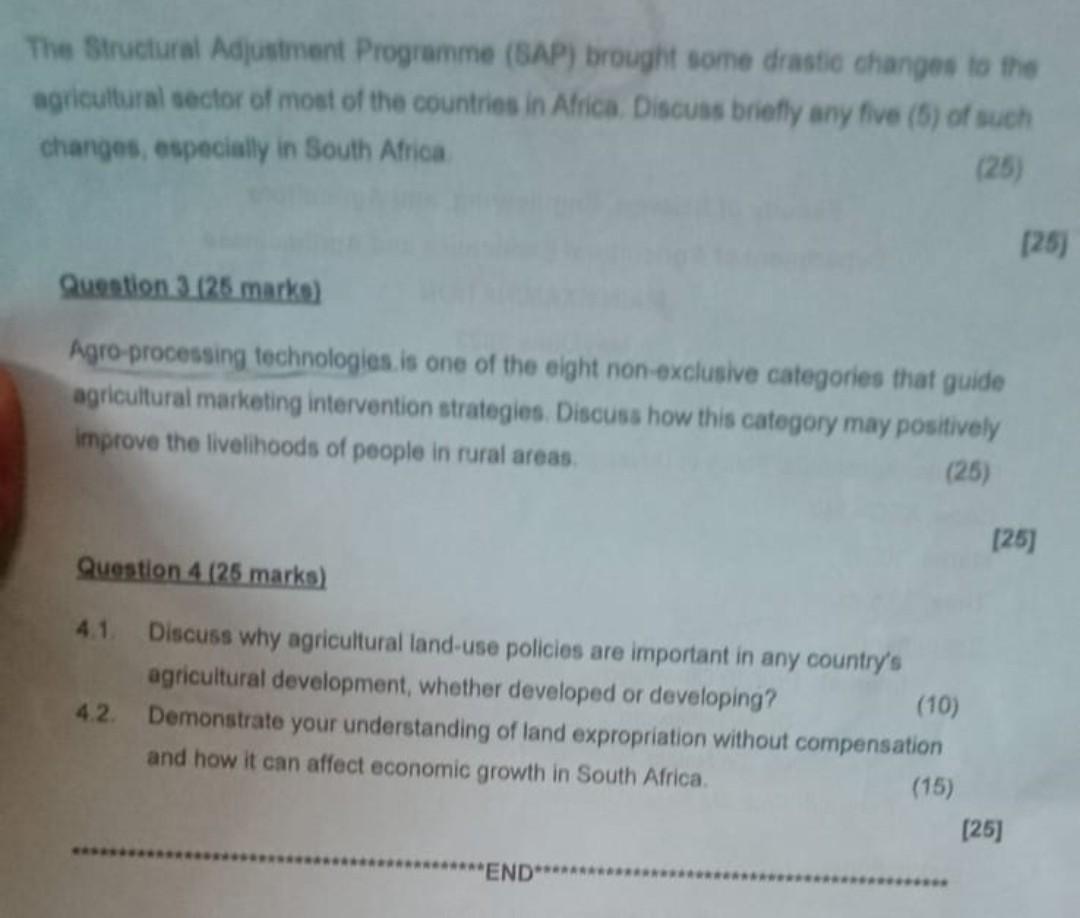 Solved The Structural Adjustment Programme (SAP) brought | Chegg.com
