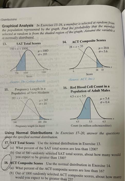 Solved Distributions Graphical Analysis in Exercises 13-16, | Chegg.com