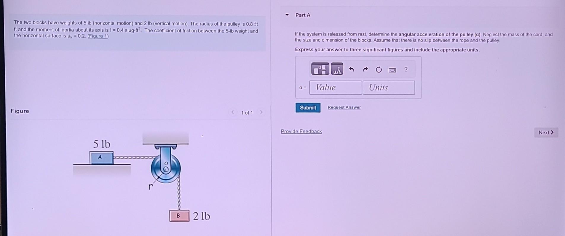 Solved The two blocks have weights of 5lb (horizontal | Chegg.com