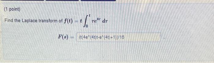 Solved Use Laplace transforms to solve the integral equation | Chegg.com
