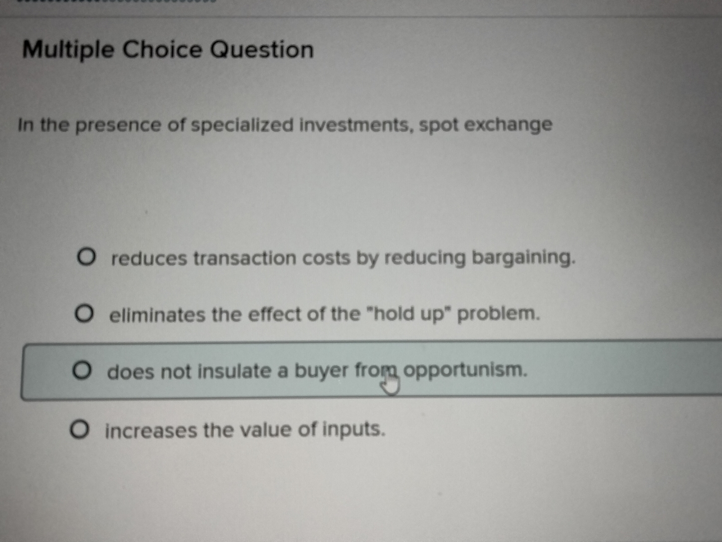 Solved Multiple Choice QuestionIn the presence of | Chegg.com