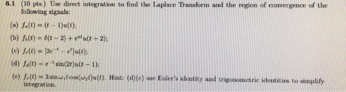 Solved 6.1 (10 pts. Use direct integration to find the | Chegg.com