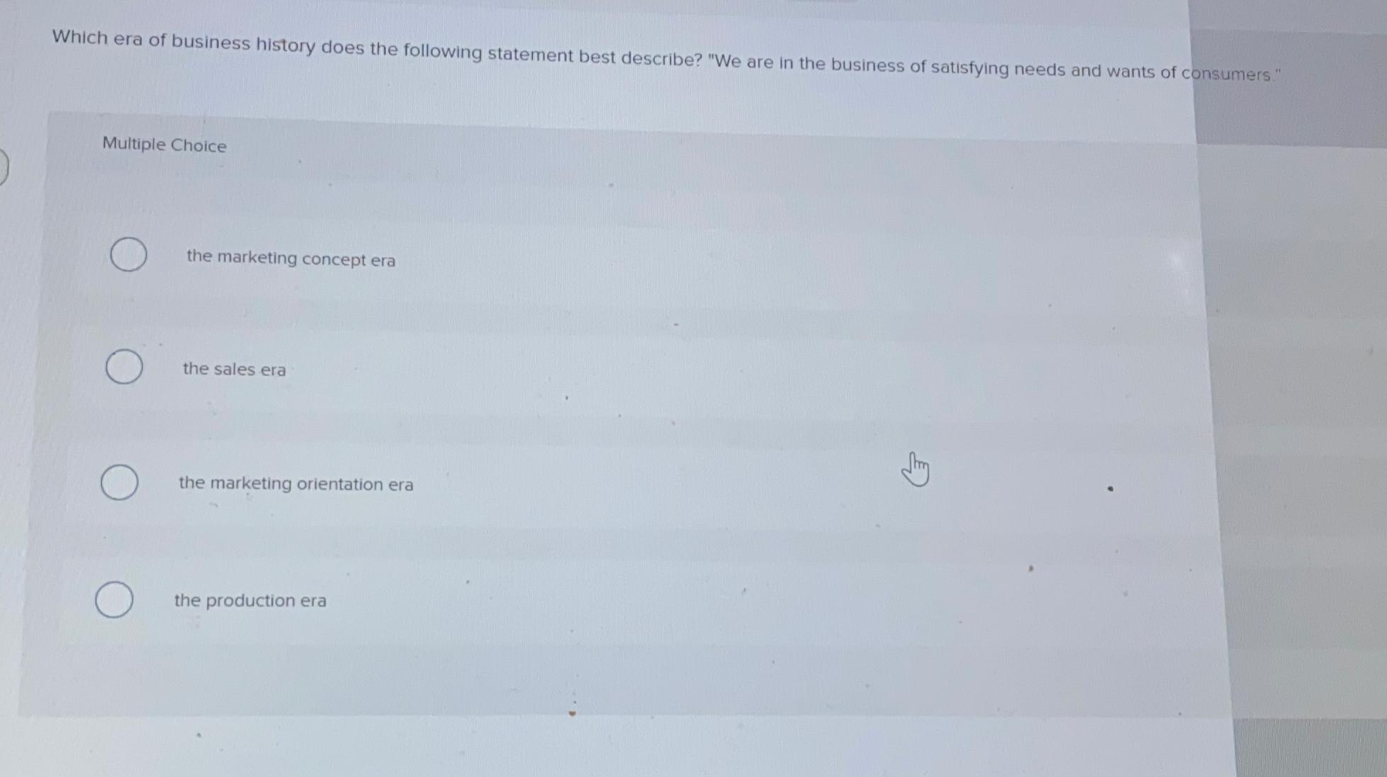 Solved Which era of business history does the following | Chegg.com