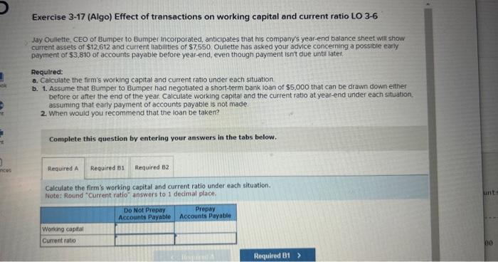 Solved Exercise 3-17 (Algo) Effect of transactions on | Chegg.com