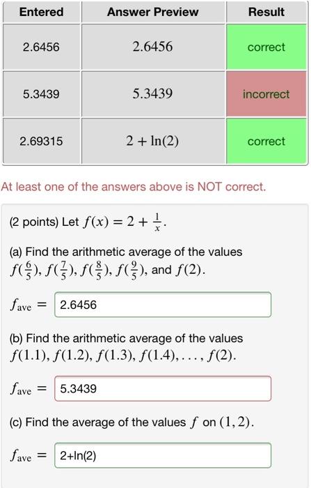Solved Entered Answer Preview Result 2.6456 2.6456 correct | Chegg.com