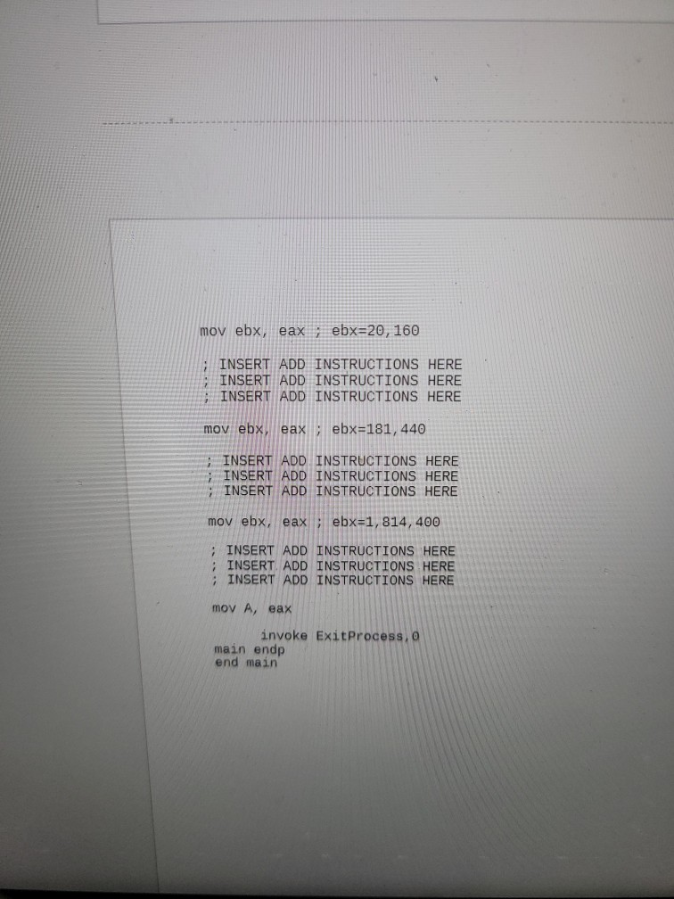 ; Program template .386 model flat, stdcall .stack | Chegg.com