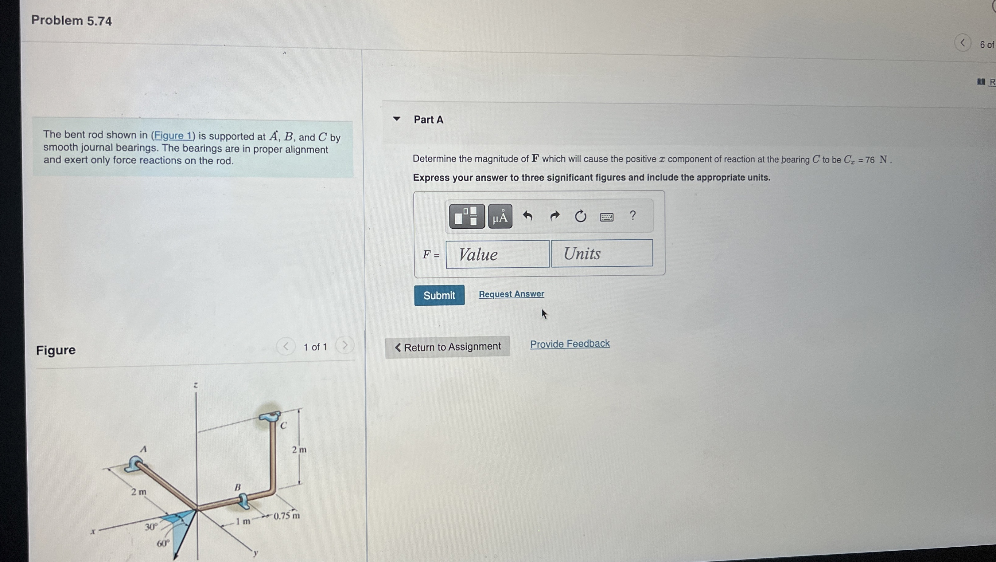 Solved Problem 5.74The bent rod shown in (Figure 1) ﻿is | Chegg.com