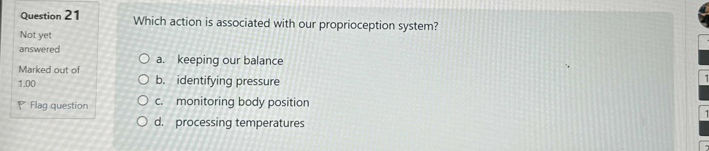 Solved Which action is associated with our proprioception | Chegg.com