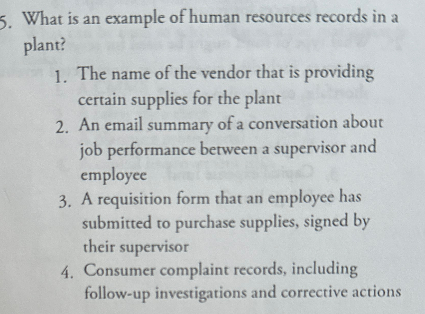 Solved What is an example of human resources records in a | Chegg.com