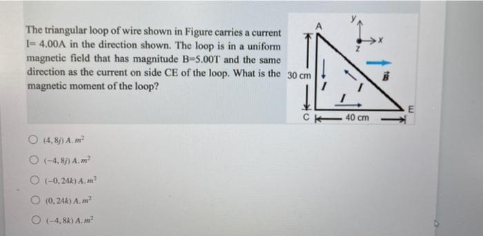 Solved The triangular loop of wire shown in Figure carries a | Chegg.com