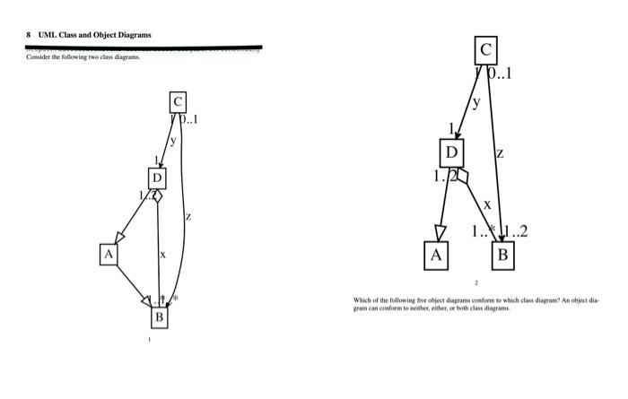 8 UML Class and Object Diagrams Consider the | Chegg.com