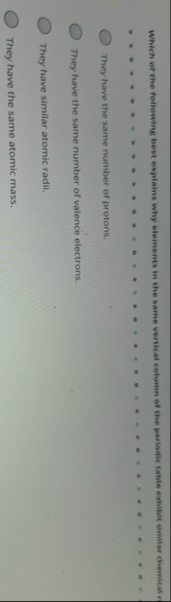 Solved Which of che Following best explains why elements in | Chegg.com