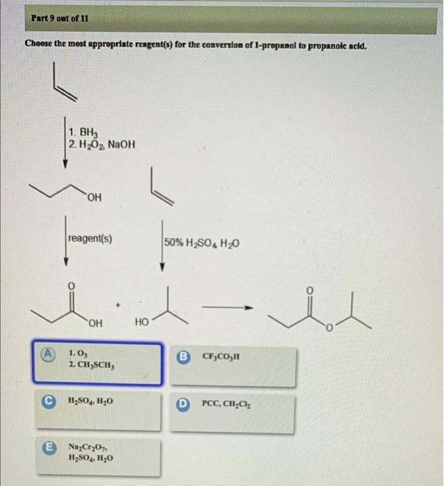 Solved Choose the most appropriate reagent(s) for the | Chegg.com