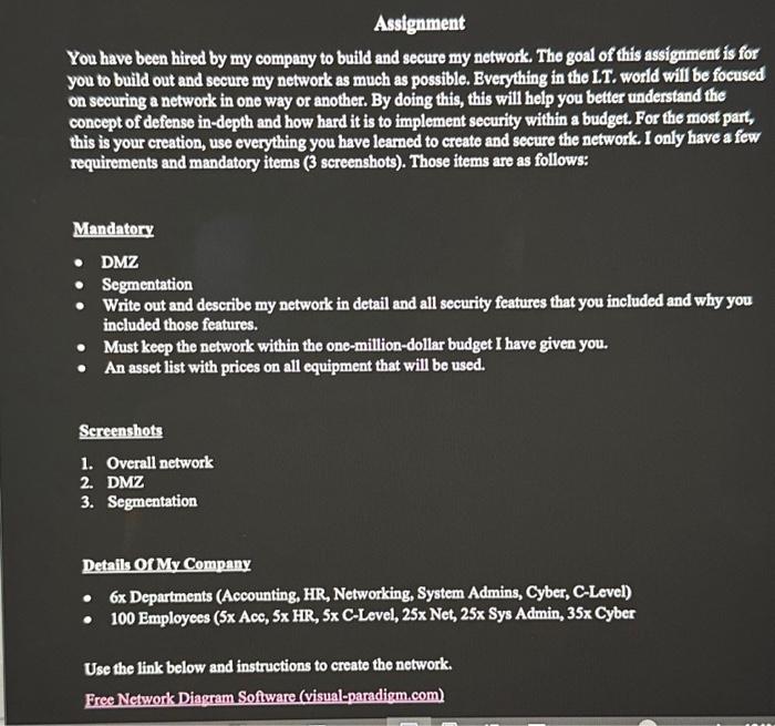 Solved Assignment You have been hired by my company to build | Chegg.com