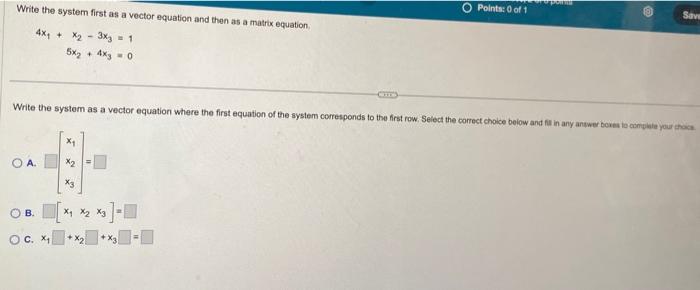 Solved Use the definition of Ax to write the vector equation | Chegg.com