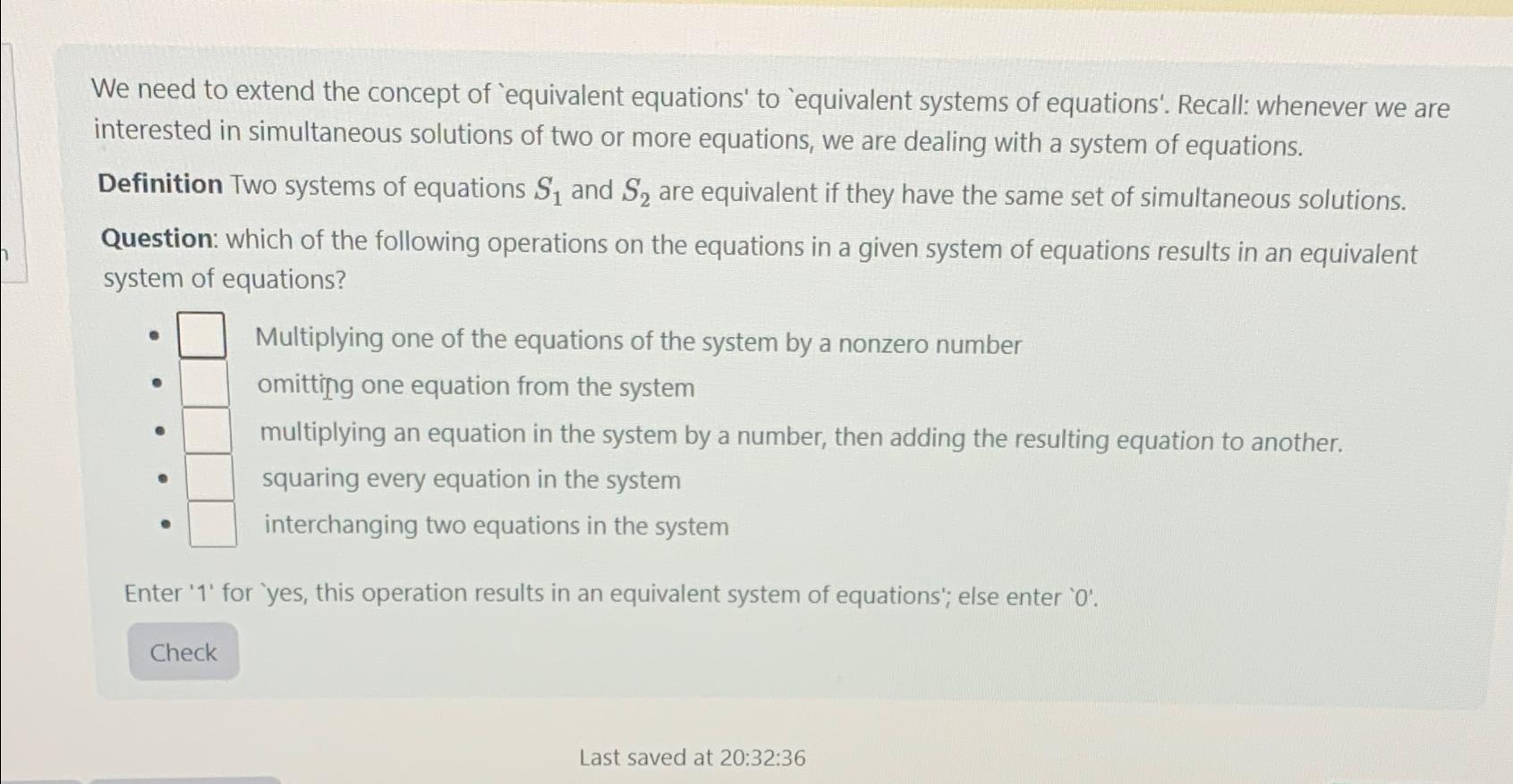 Solved We need to extend the concept of 'equivalent | Chegg.com