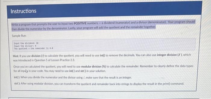 Solved Write a program that prompts the user to input two | Chegg.com
