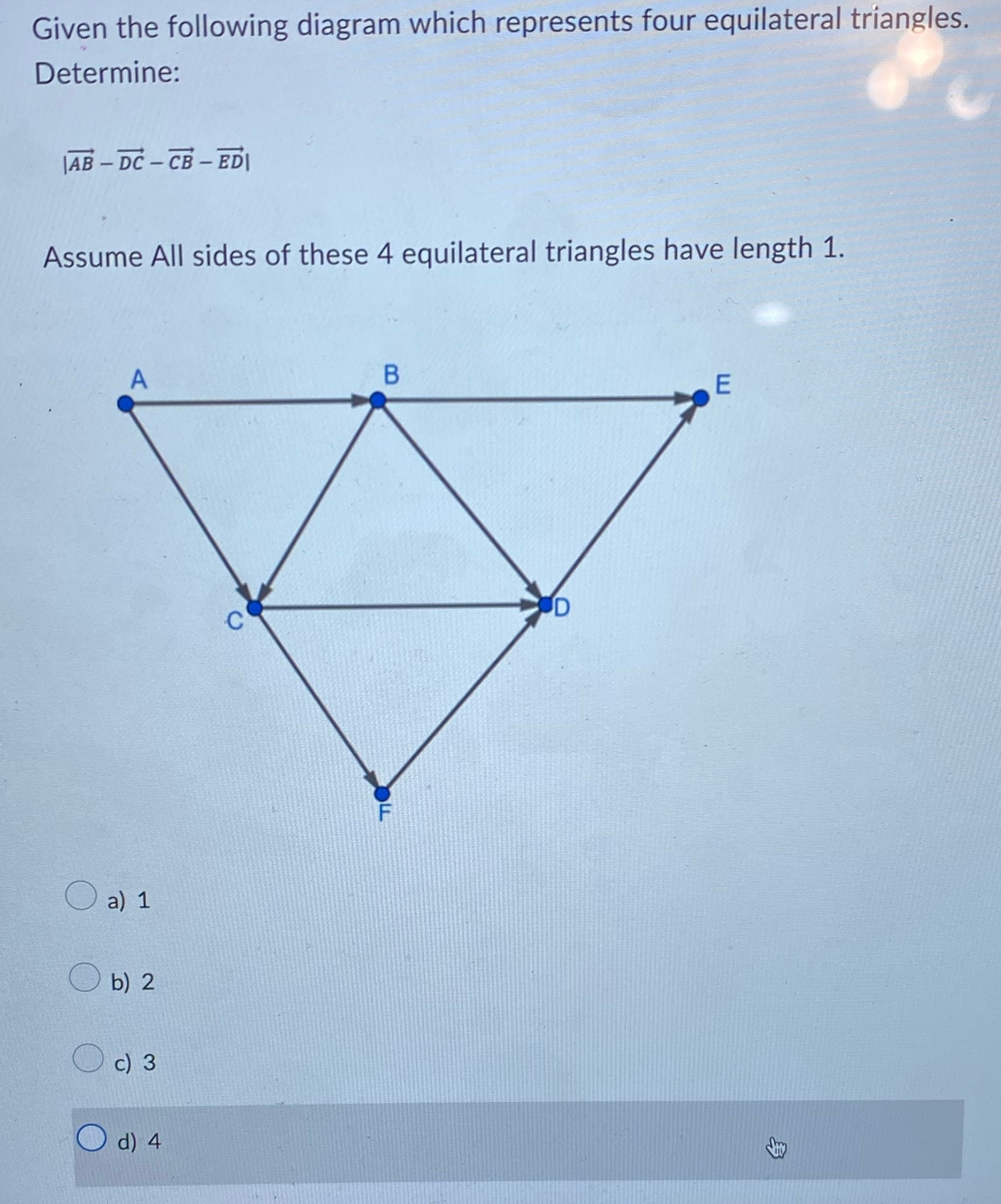 Given the following diagram which represents four | Chegg.com