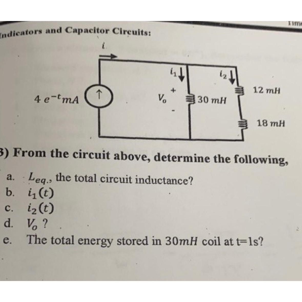 Solved Indicators and Capacitor Circuits:From the circuit | Chegg.com