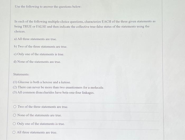 Solved In Each Of The Following Multiple Choice Questions