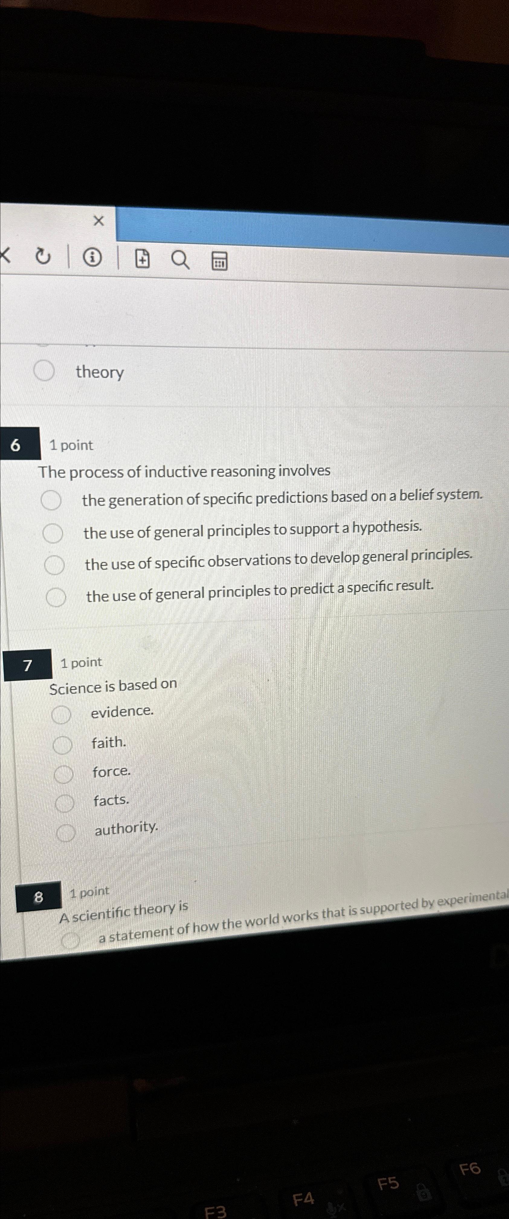 Solved theory61 ﻿pointThe process of inductive reasoning | Chegg.com