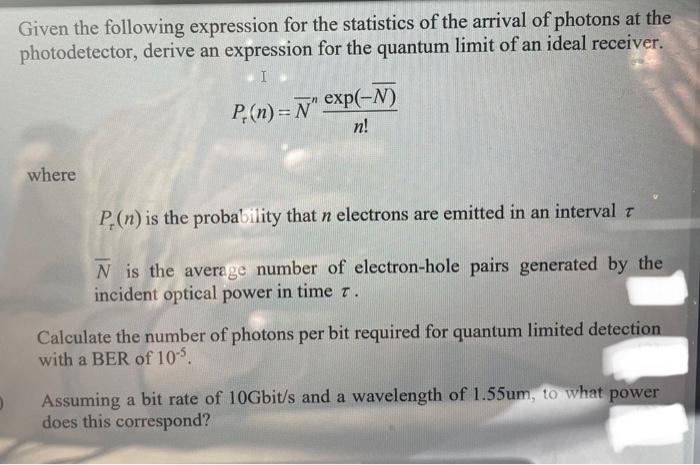 Solved Given the following expression for the statistics of | Chegg.com