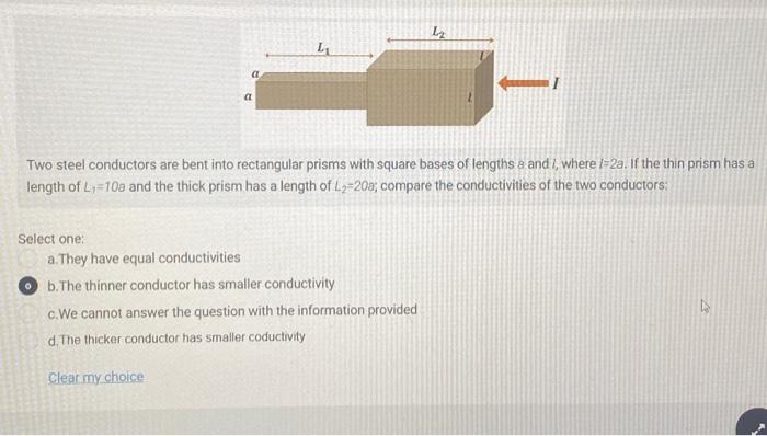 Solved Two steel conductors are bent into rectangular prisms | Chegg.com