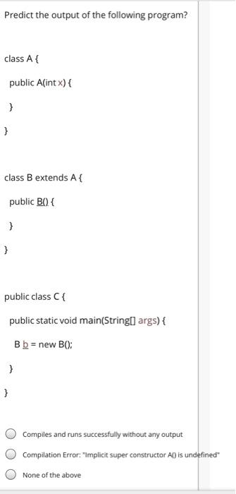 Solved Predict The Output Of The Following Program Public 8947