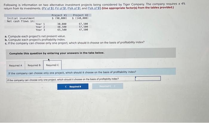 Solved \r\nCompute each project's profitability | Chegg.com