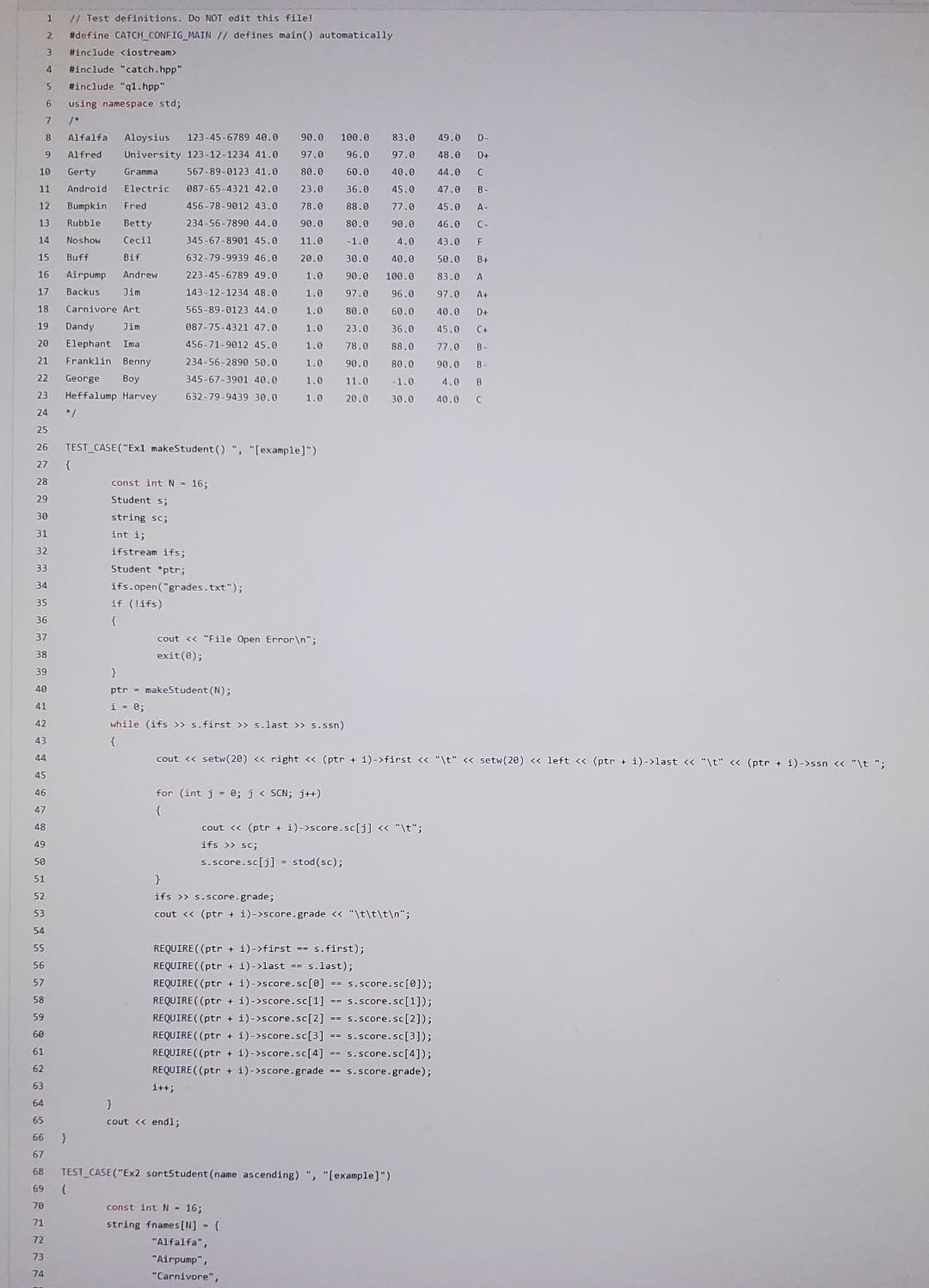 Solved Short Description. You will make the struct Student | Chegg.com