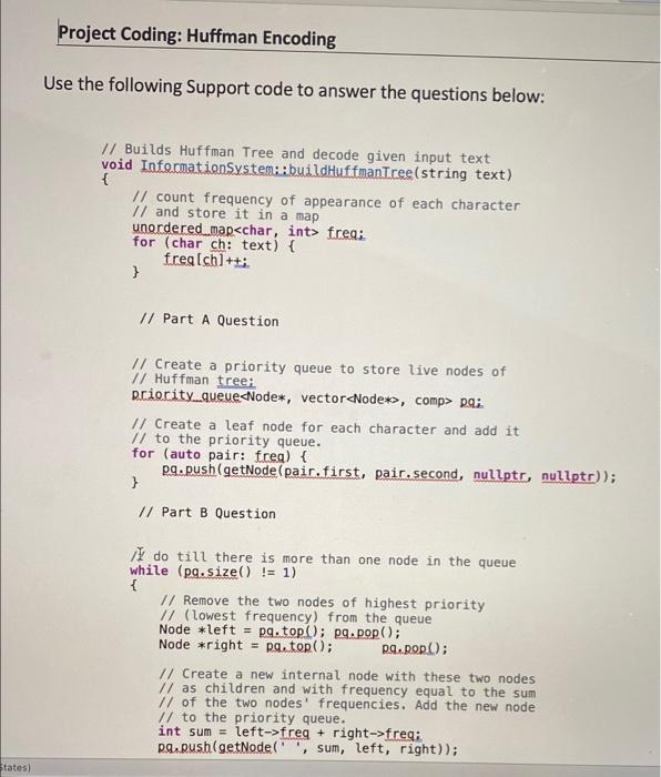 Solved States) Project Coding: Huffman Encoding Use the | Chegg.com