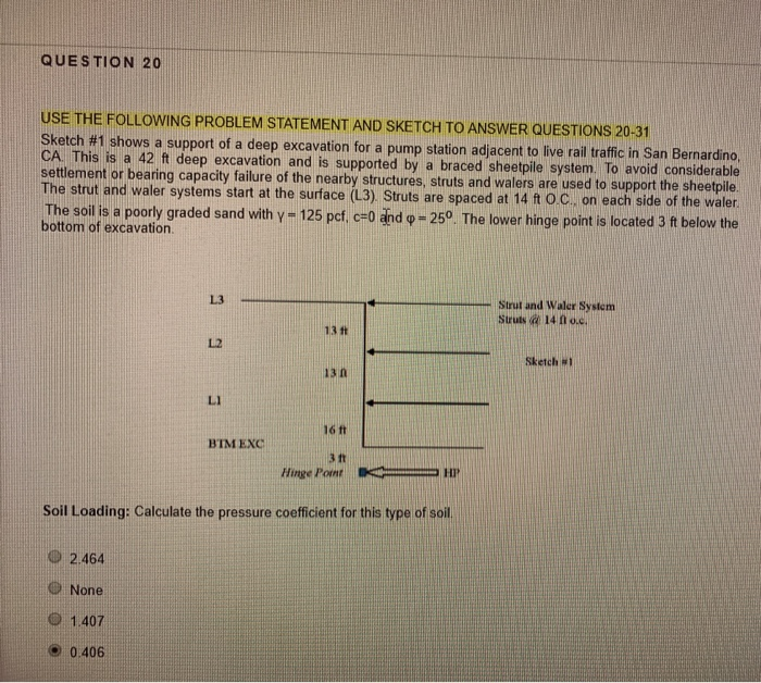 Soil Loading: Calculate the pressure coefficient for | Chegg.com