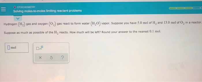 Solved O STOICHIOMETRY Solving moles-to-moles limiting | Chegg.com