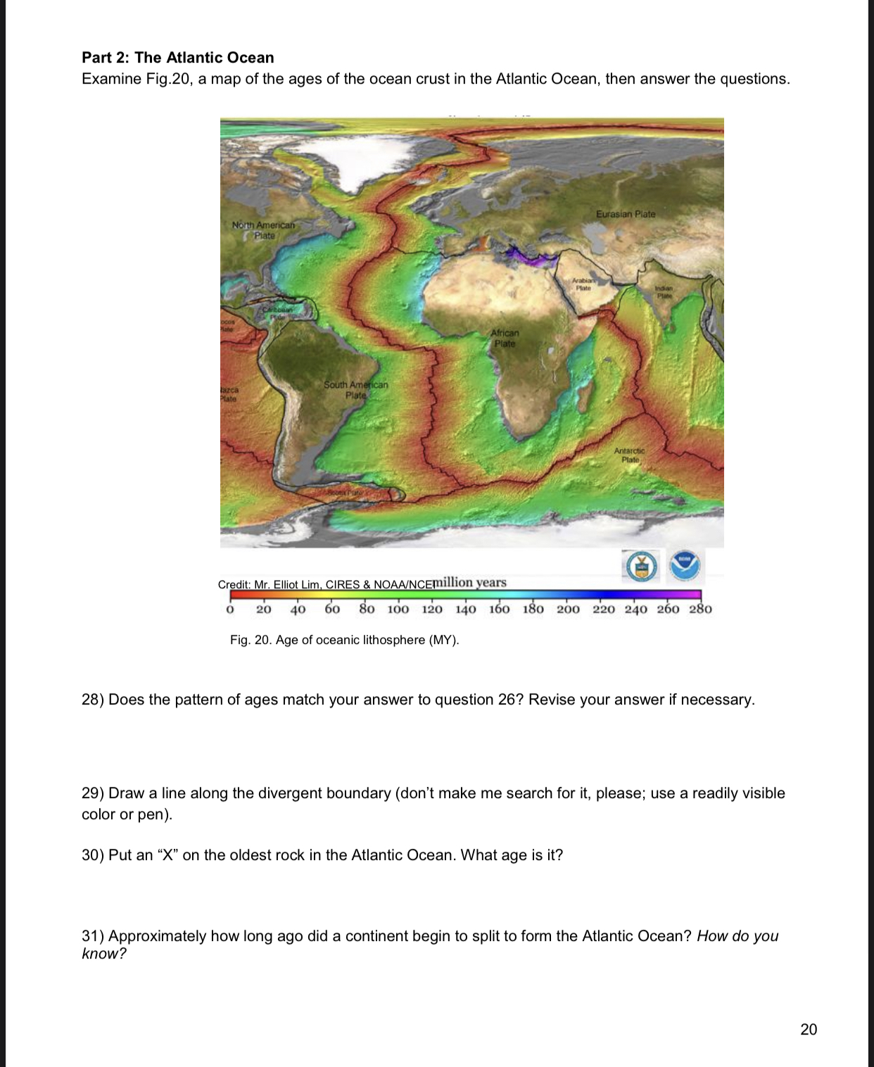 Part 2: The Atlantic OceanExamine Fig.20, ﻿a map of | Chegg.com