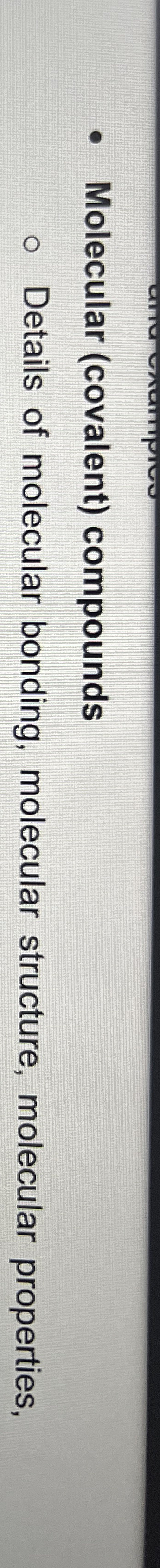 Solved Molecular (covalent) ﻿compoundsDetails of molecular | Chegg.com