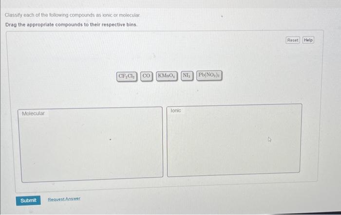 Classity each of the following compounds as ionic or | Chegg.com