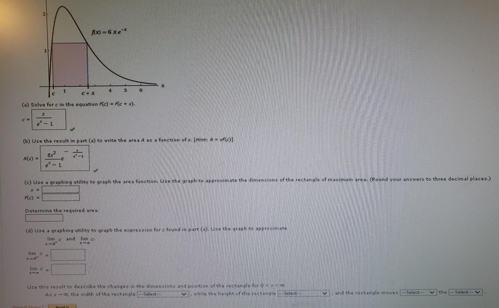 Solved (a) Solve for c in the equation f(c)=f(c+x) c=ex−1x | Chegg.com
