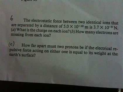 Solved The electrostatic force between two identical ions | Chegg.com