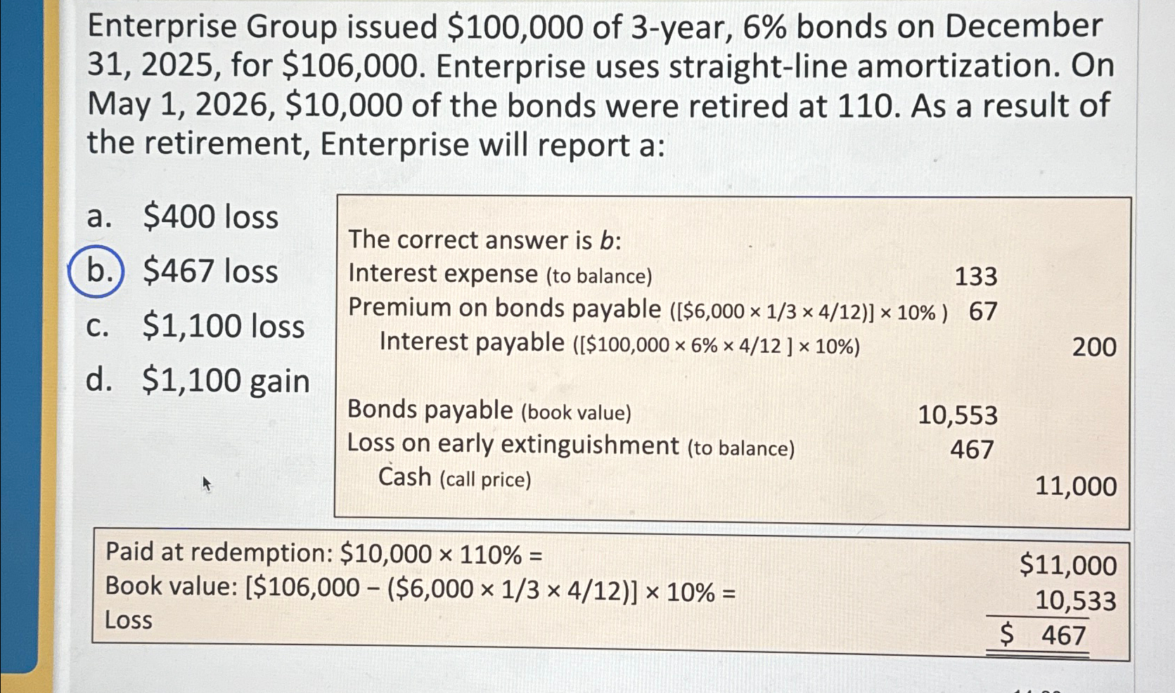 Solved Enterprise Group issued $100,000 of 3-year, 6% bonds | Chegg.com