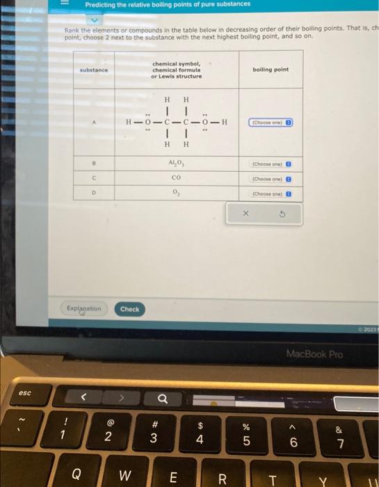 Solved Rank the elements or compounds in the table below in | Chegg.com