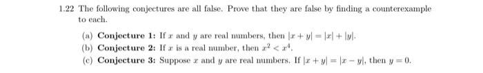 Solved 1.22 The following conjectures are all false. Prove | Chegg.com