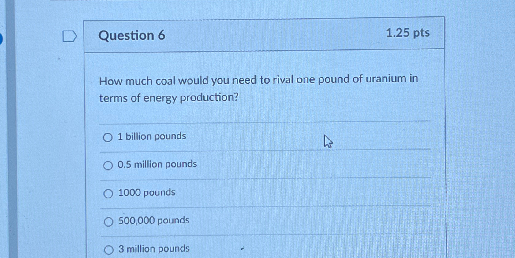 Solved Question 61.25 ﻿ptsHow much coal would you need to | Chegg.com