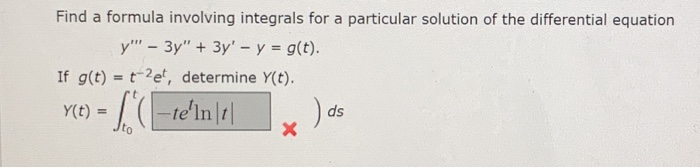 Solved Find a formula involving integrals for a particular | Chegg.com